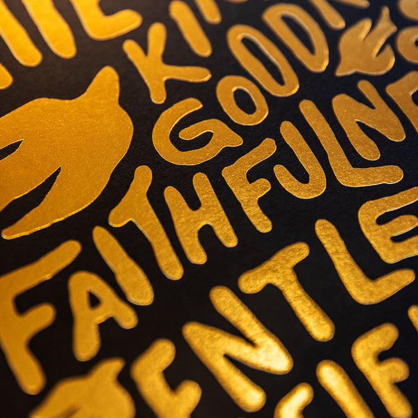 Fruit of the Spirit - Gold on Black | Scripture Art Print