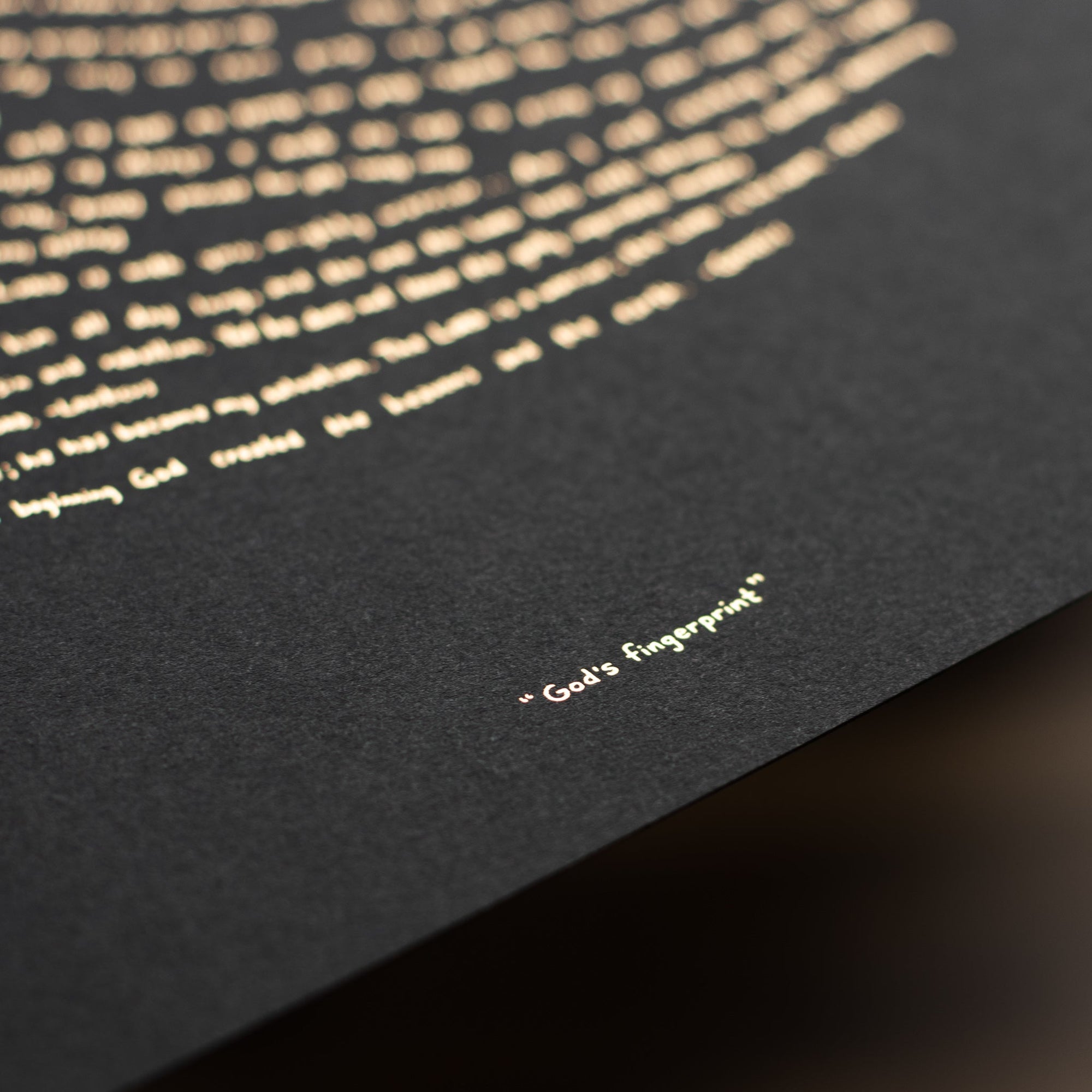 God's Fingerprint Gold Foil | Scripture Art Print