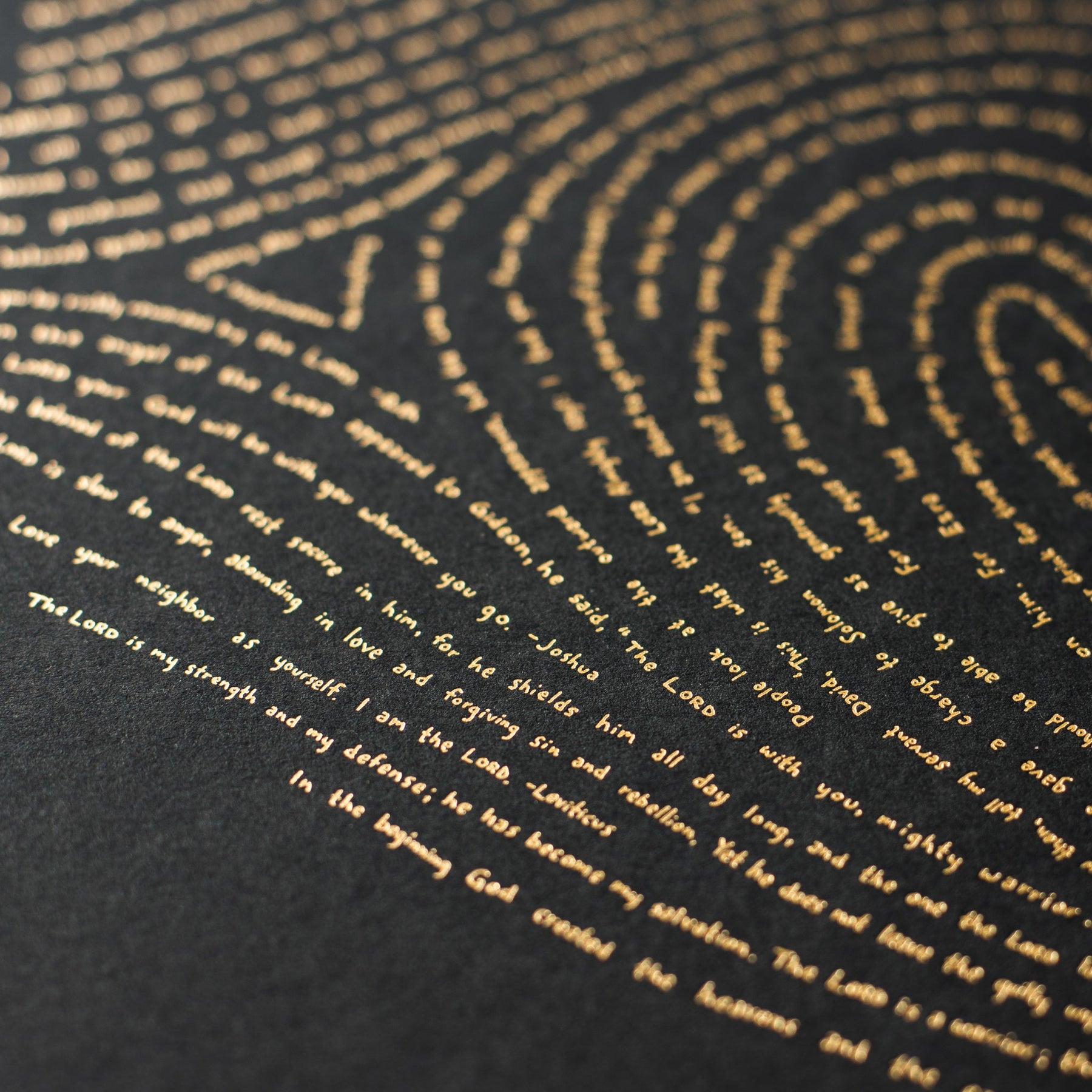 God's Fingerprint Gold Foil | Scripture Art Print