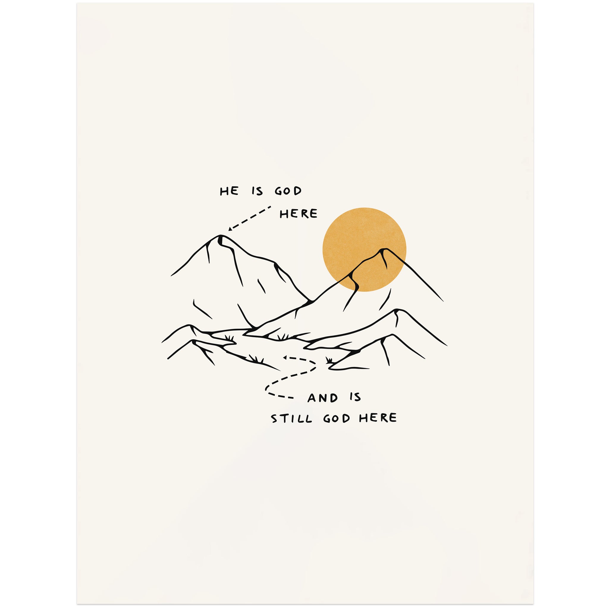He is God Here - and is Still God Here | Scripture Art Print