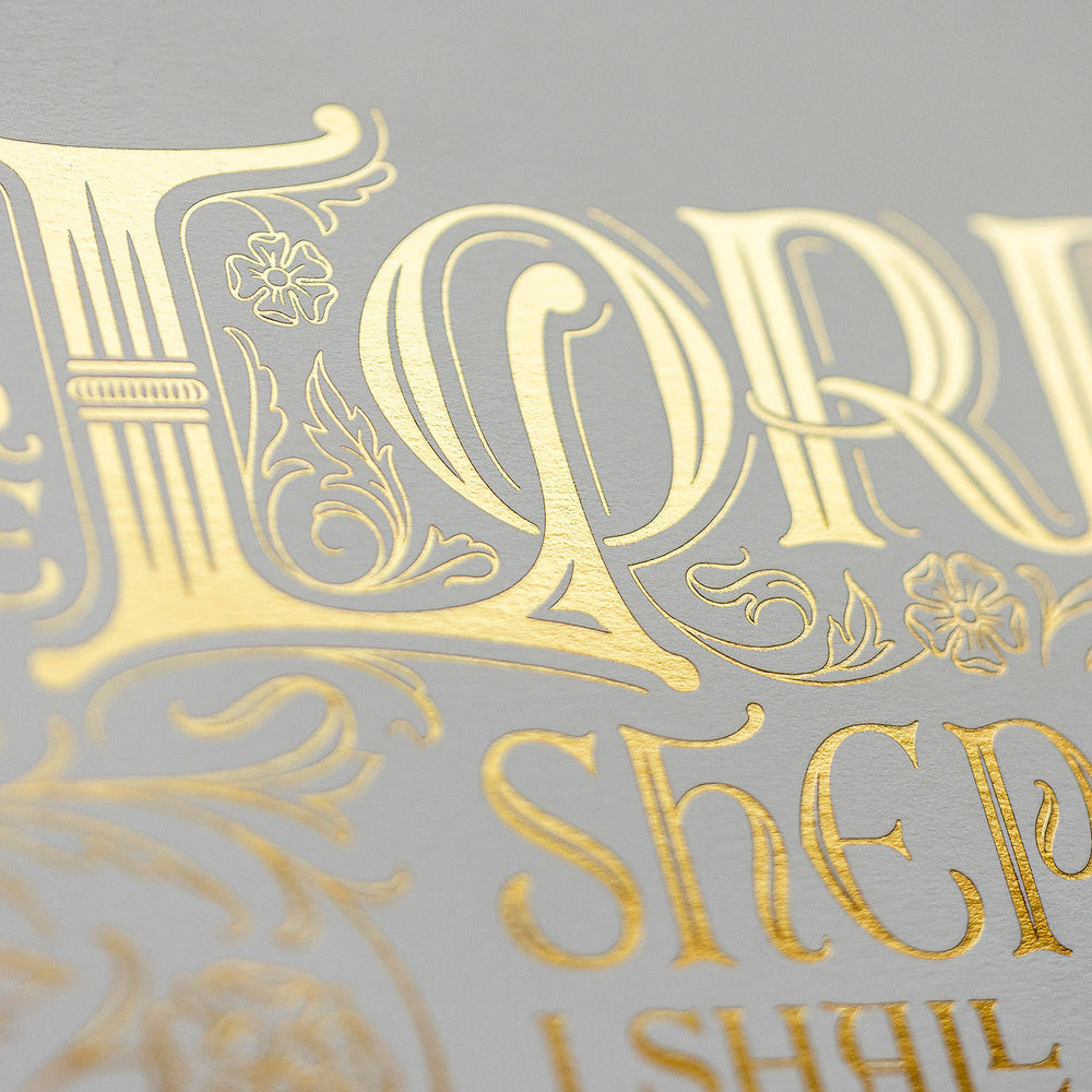 Psalm 23 - Gold on Natural | Scripture Art Print