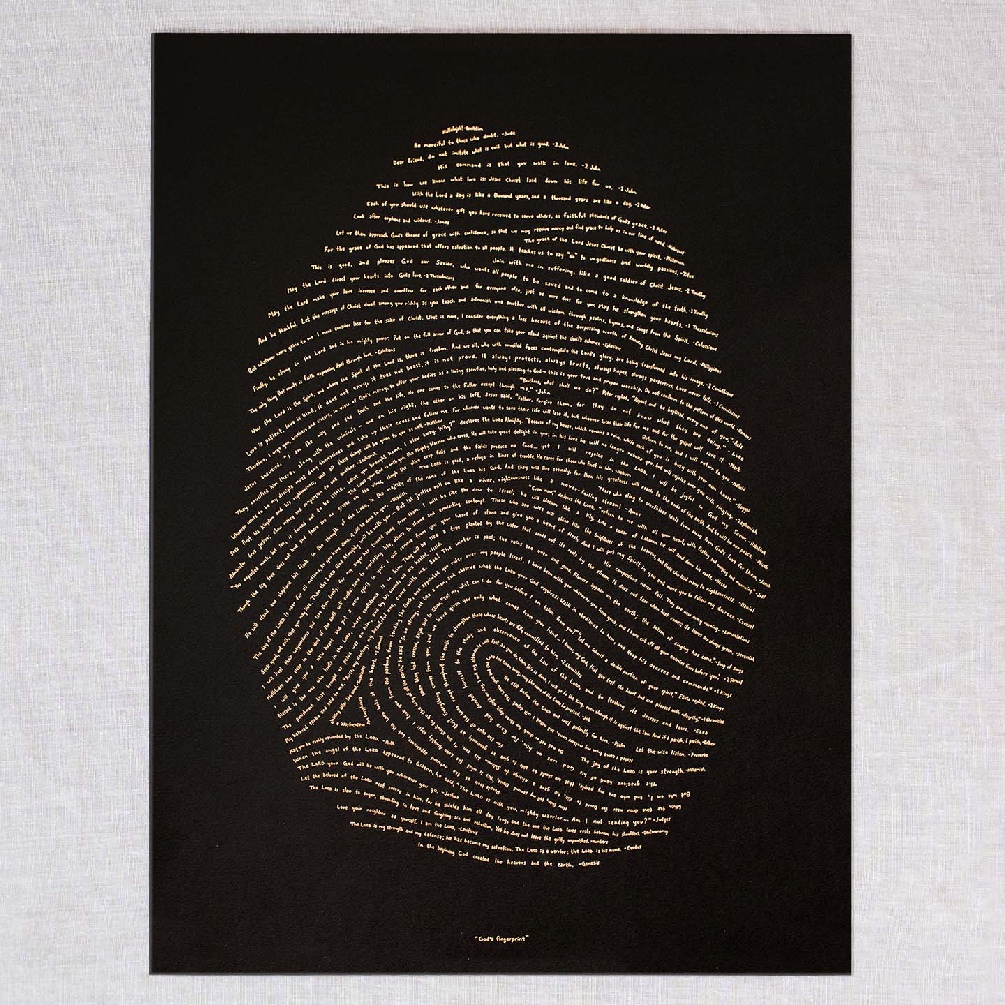 God's Fingerprint Gold Foil | Scripture Art Print